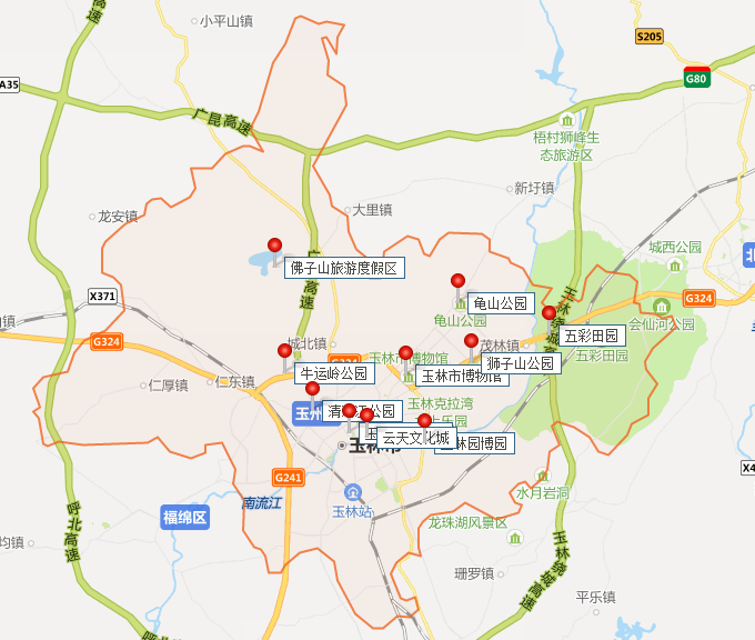 广西玉林市玉州区地图图标
