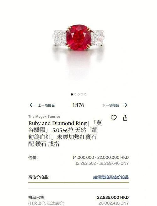 一克拉缅甸红宝石价格图标