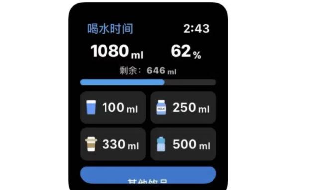 苹果自带的喝水提醒截图