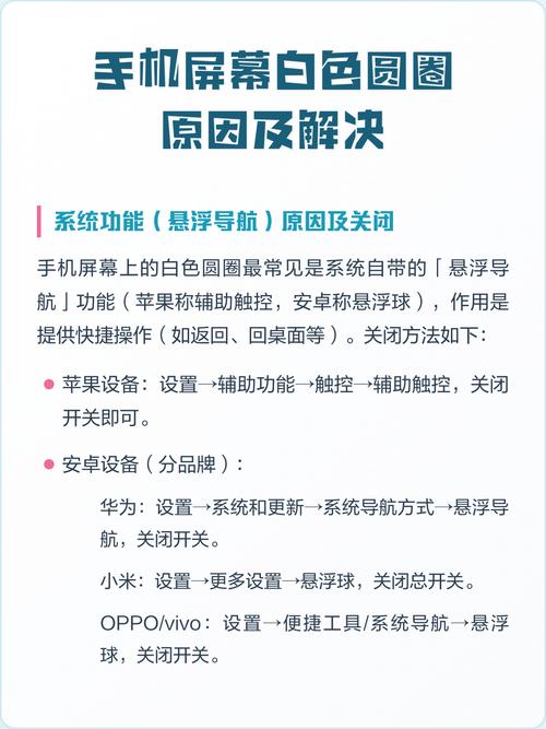 手机屏幕出现白圈怎么去掉图标