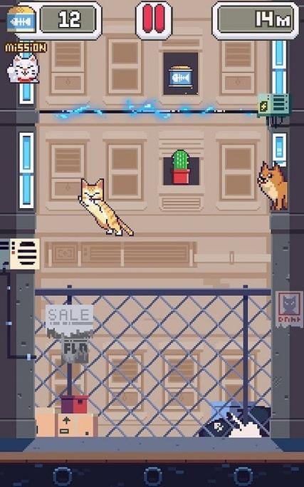 很老的一款猫咪像素游戏截图