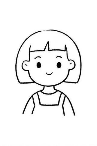 短发女孩简笔画截图