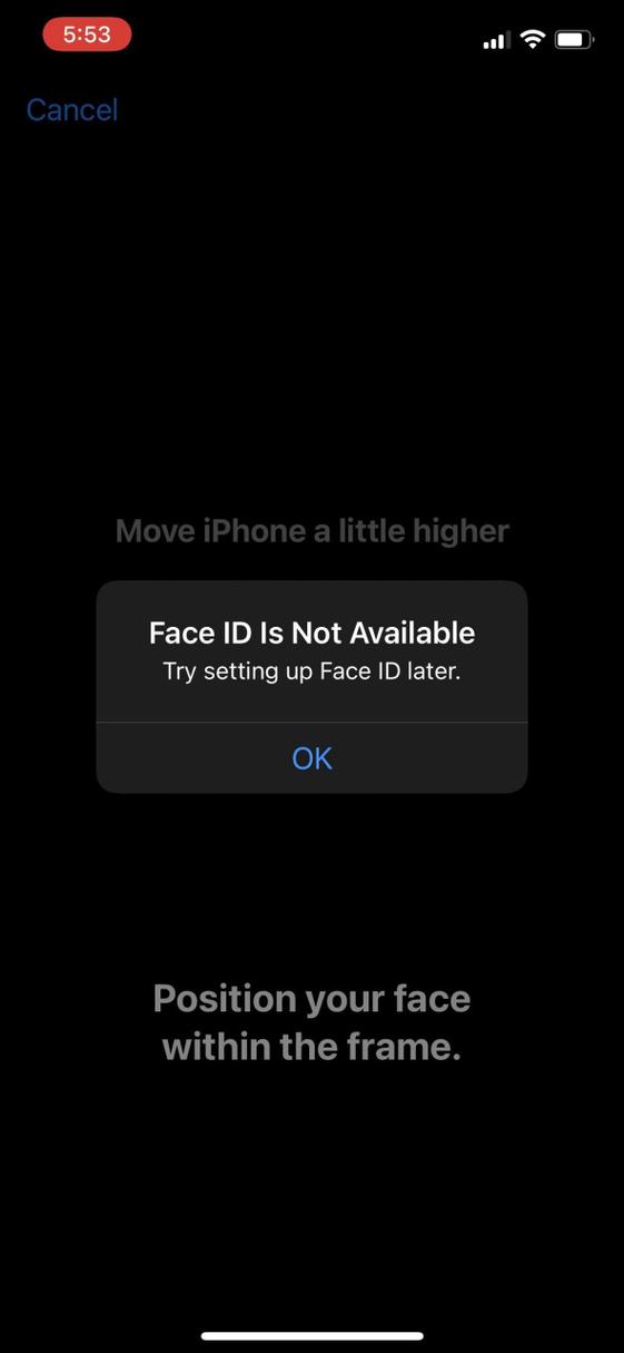 苹果faceid突然不识别图标