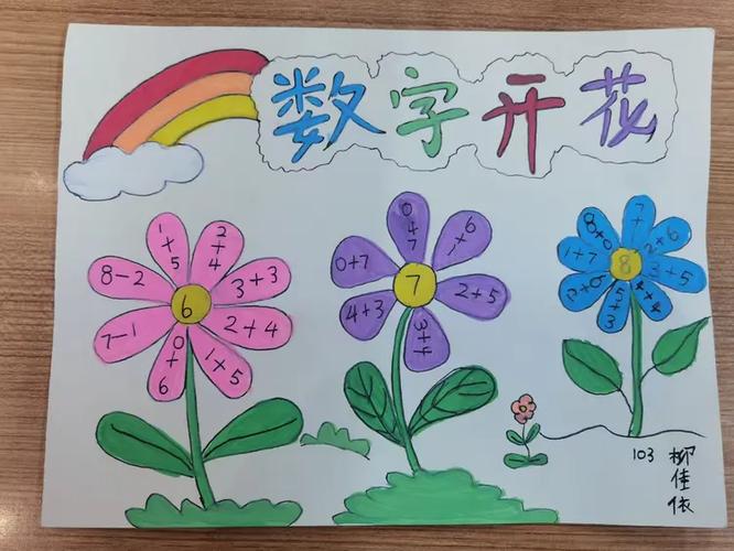 一年级数学数字开花图标