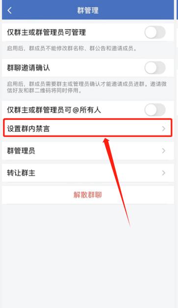 怎么开启全群禁言图标