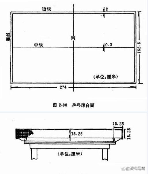 乒乓球桌标准尺寸图标