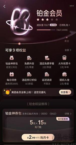 美团酒店铂金会员要消费多少钱图标