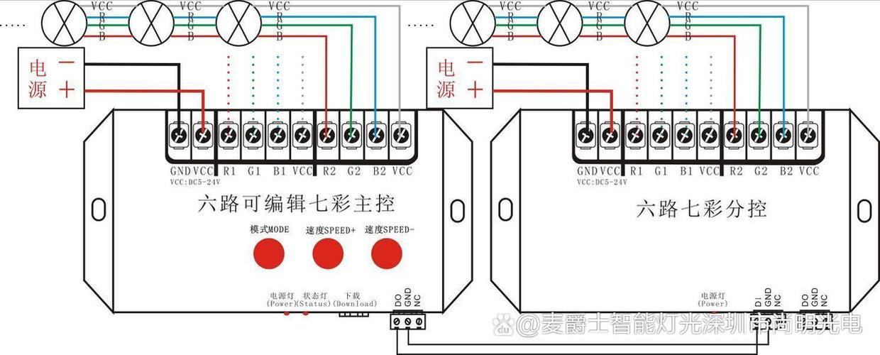 灯光控制器接线图图标