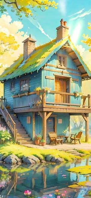 林中小屋图片风景图标