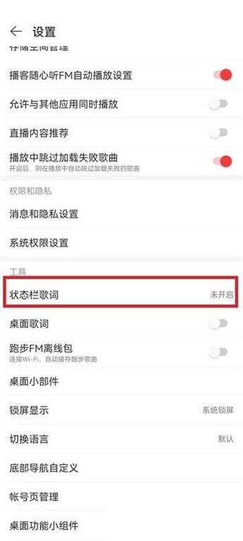 网易云音乐app怎么设置状态栏歌词图标