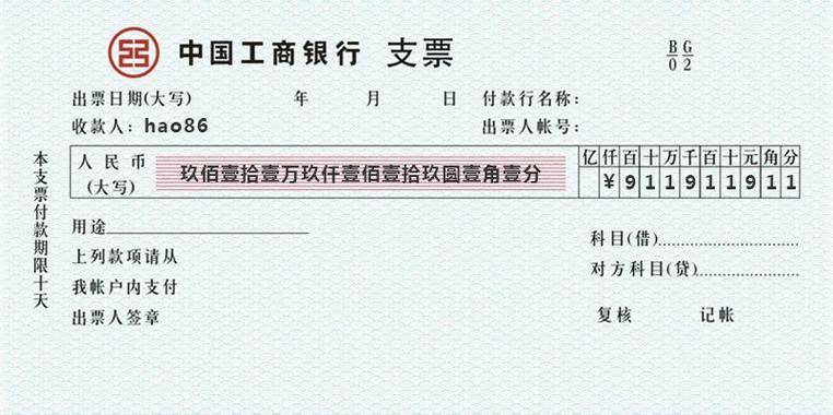 2026支票正确写法图标
