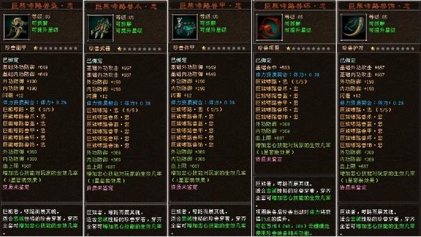 天龙八部95珍兽套装属性图标