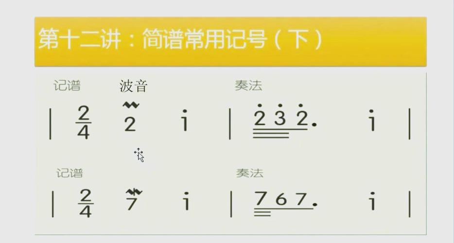 简谱乐谱常用符号