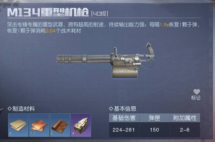 和平精英火力对决m134重机枪图标