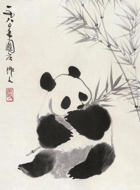 水墨画熊猫截图