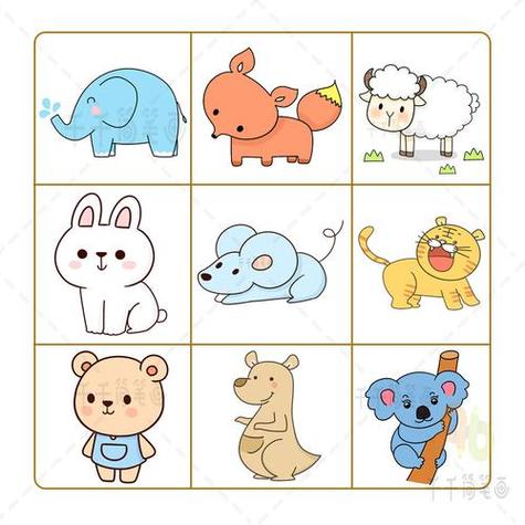 陆地动物简笔画超简单图标