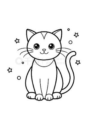 儿童小猫简笔画图标