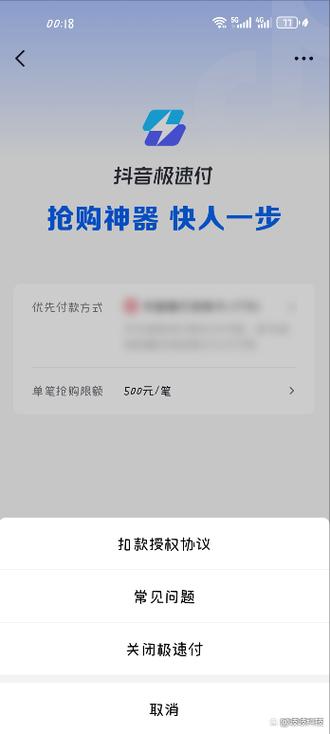极速付款怎么关