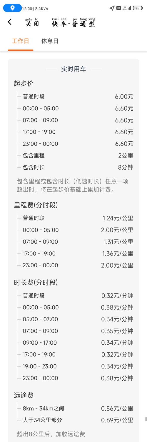 滴滴打车收费标准价格表图标