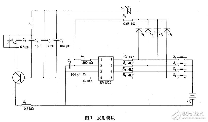 ev1527遥控器电路图截图