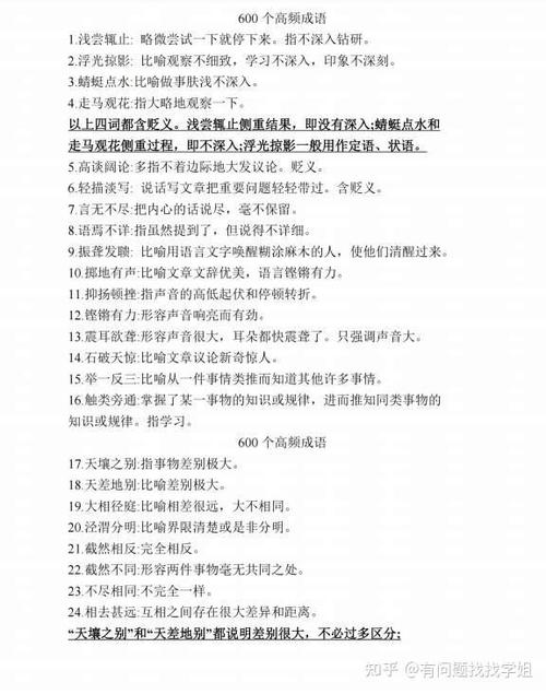 新高考语文高频成语汇总截图