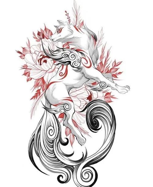 纹身九尾狐图标
