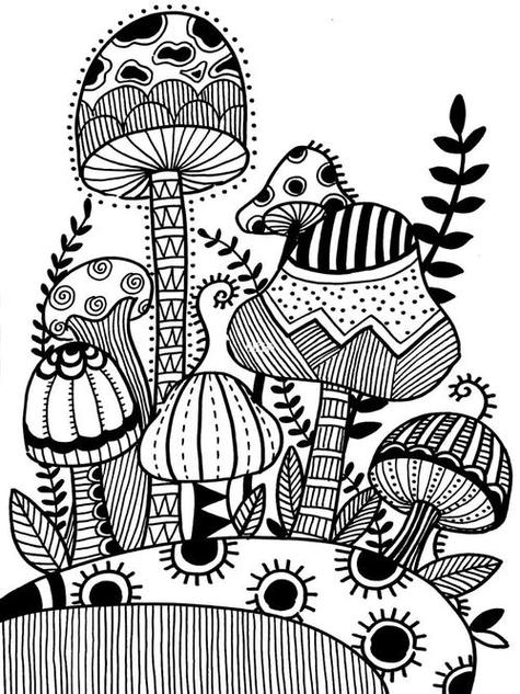 黑白线描画图标