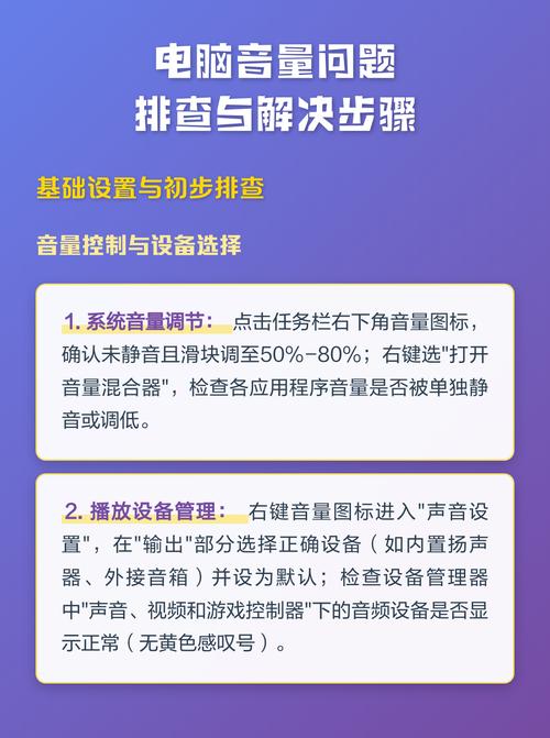 电脑没音量是什么原因截图