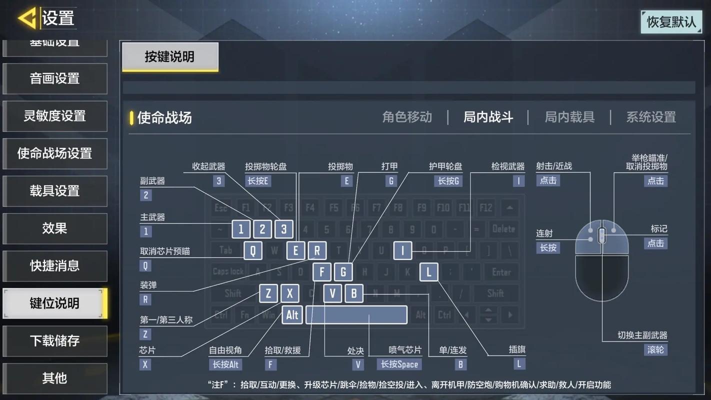 使命召唤快捷键截图
