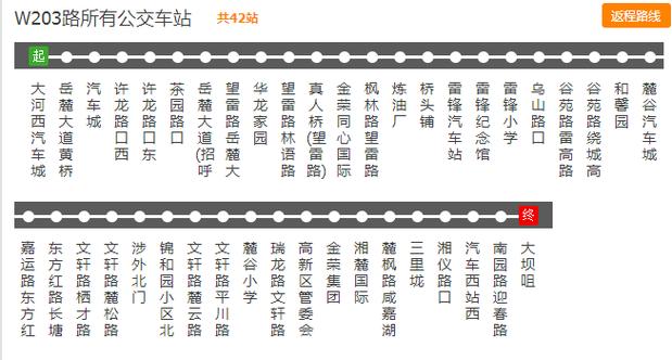 长沙公交线路查询截图