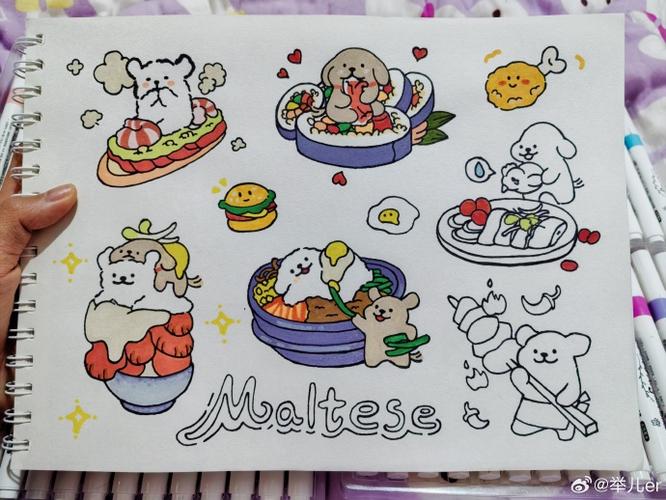 线条小狗美食餐厅图标