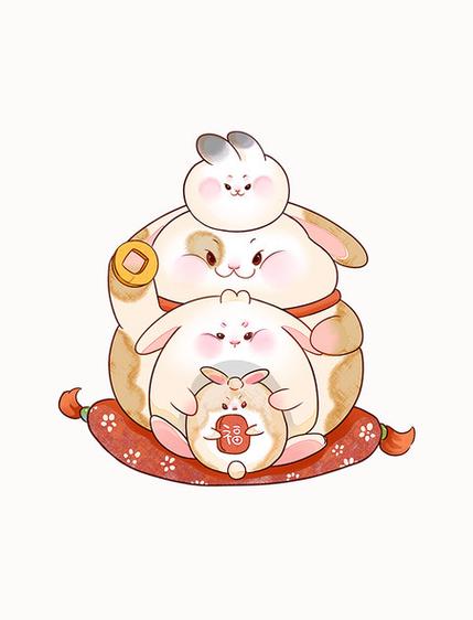 兔子头像招财兔
