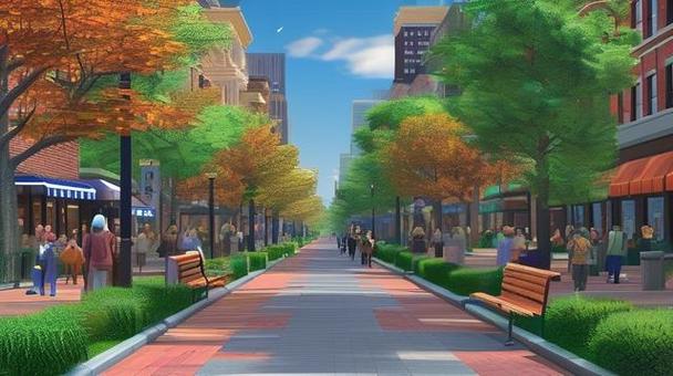城市天际线人行道路MOD图标