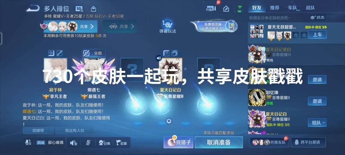 王者荣耀好友共享皮肤截图