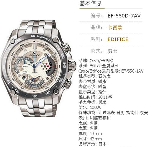 casio手表价格及图片图标