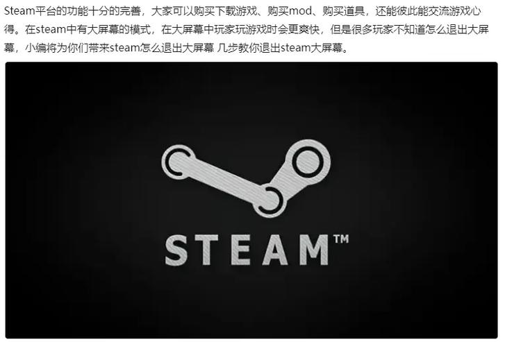 steam怎么退出大屏幕图标