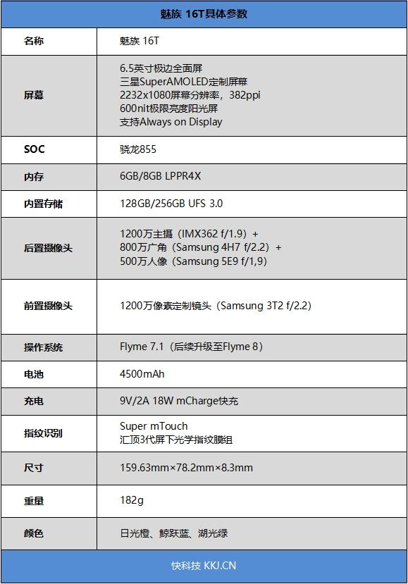 魅族16t手机参数配置