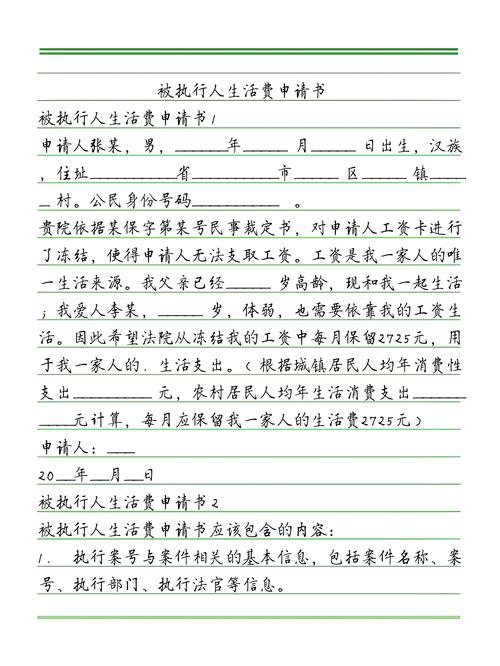 被执行人申请生活费的申请书图标