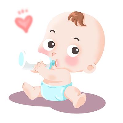小孩子抱着奶瓶表情包图标