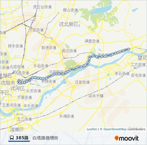 沈阳385路公交车路线图图标