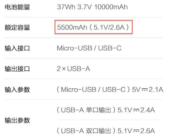 怎么算充电宝的额定容量图标
