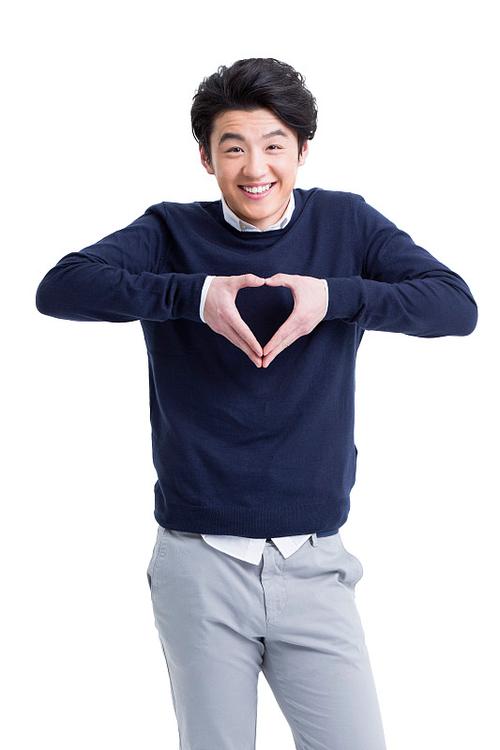 男孩比心手势图片图标