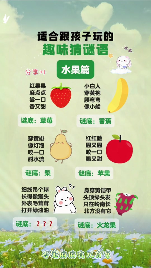 4～6岁幼儿谜语水果图标