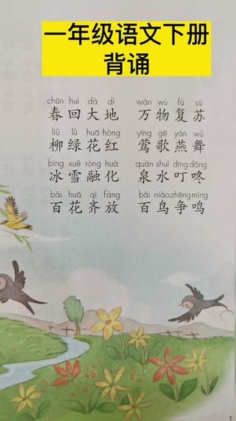 一年级下册必背古诗图标