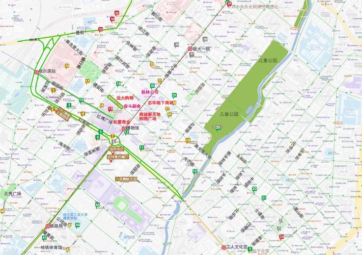 哈尔滨南岗区详细地图图标
