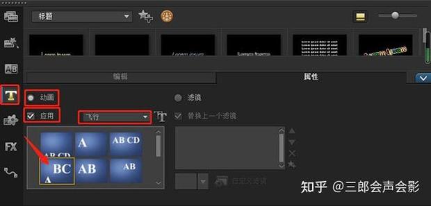 会声会影字幕效果图标