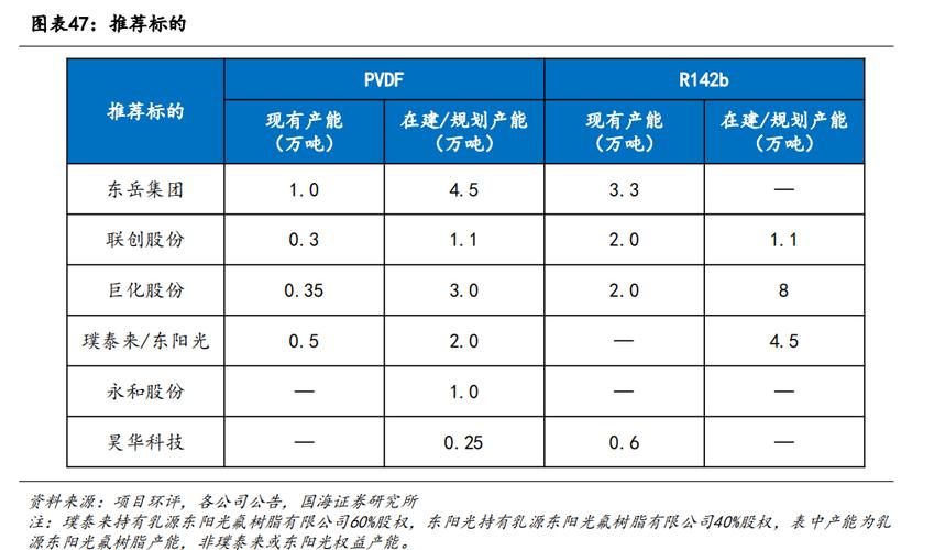 中国PVDF产量最高的上市公司