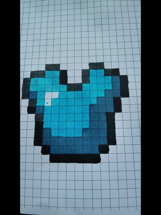 我的世界钻石方块图片格子画