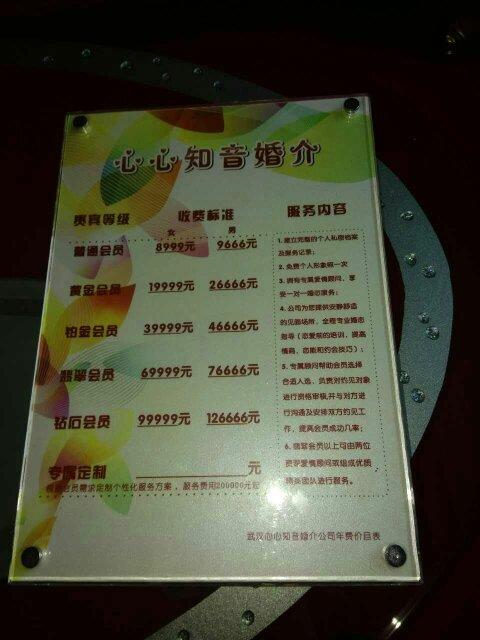 婚姻介绍所收费截图