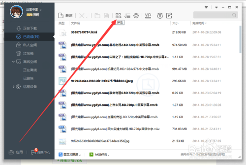 手机迅雷删除任务不删除文件图标